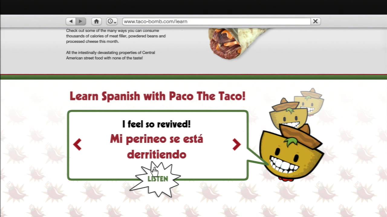 Taco Bomb Learn Spanish with Paco The Taco - YouTube