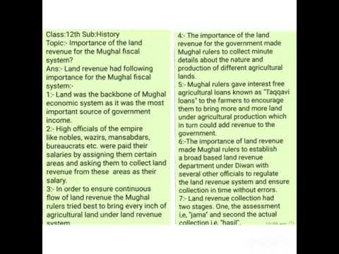 Significance of Land revenue in the Mughal fiscal system - YouTube