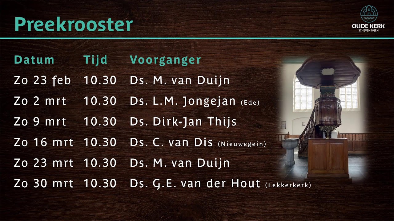 Ds. M. van Duijn | Zondag 23 februari 2025 - YouTube