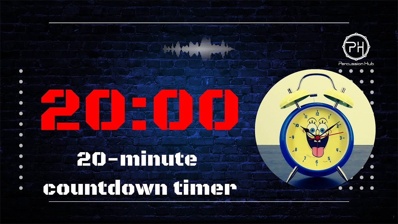 20 Minute Silent Countdown Timer | With End Alarm | Music Practice,Focus,Study,Workout ...