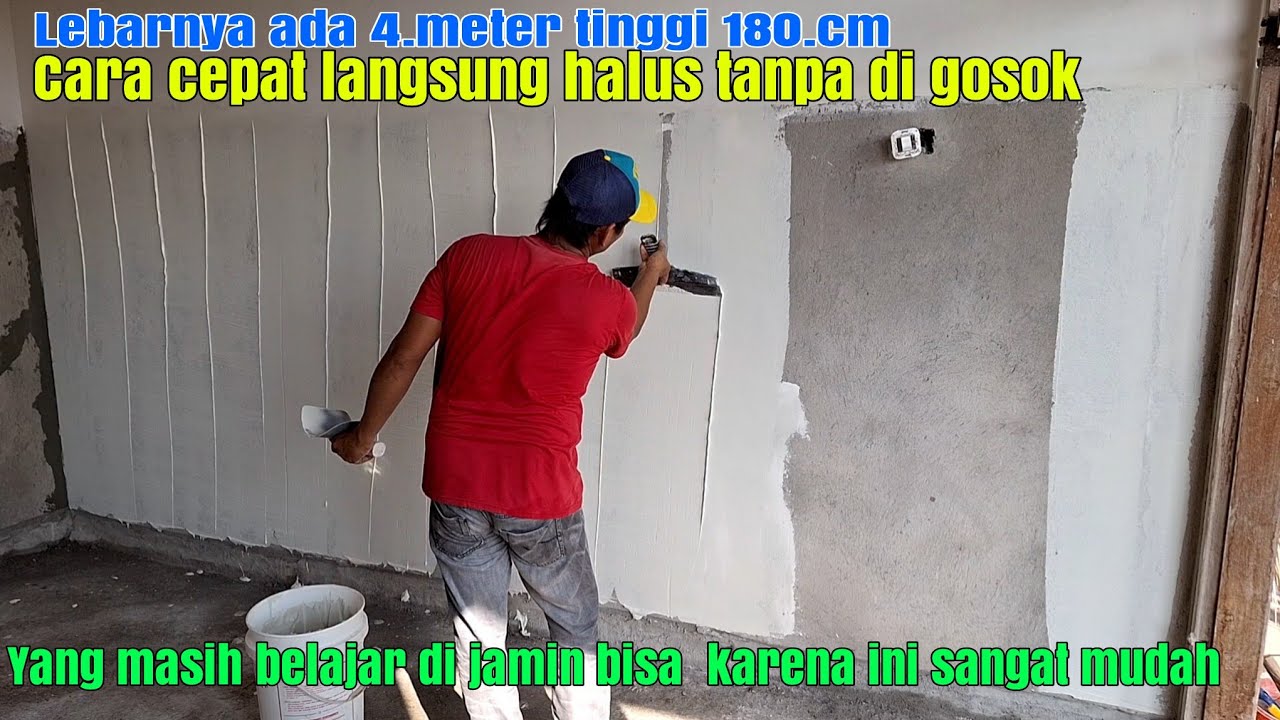 cara ngaci tembok acian putih cepat dan mudah - YouTube