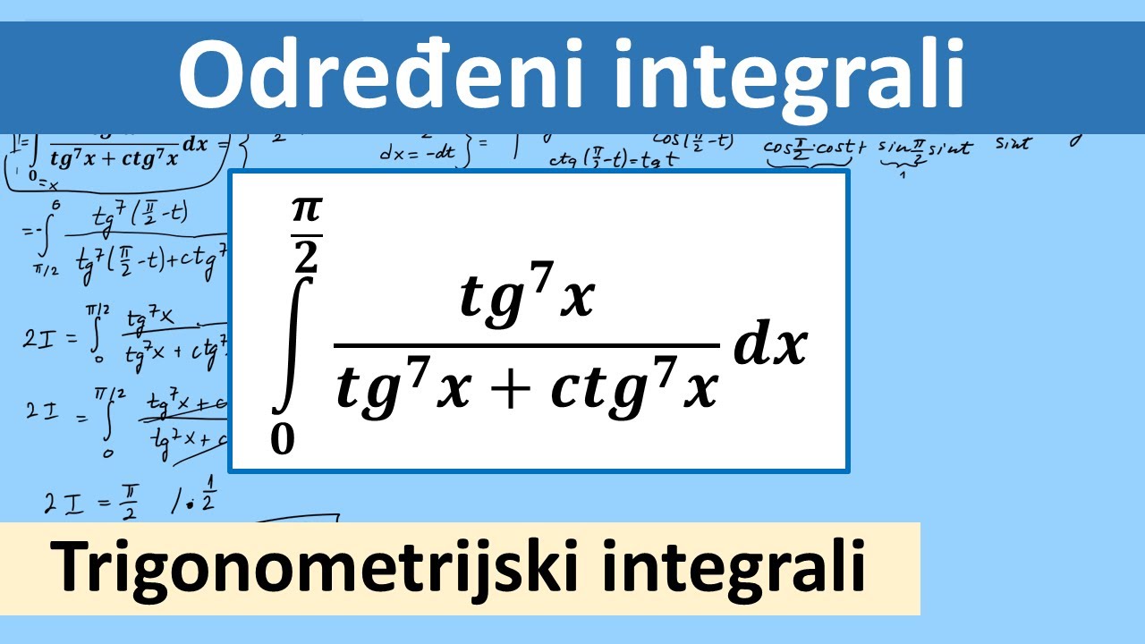 Određeni integrali zadatak. Trigonometrijski integrali - YouTube