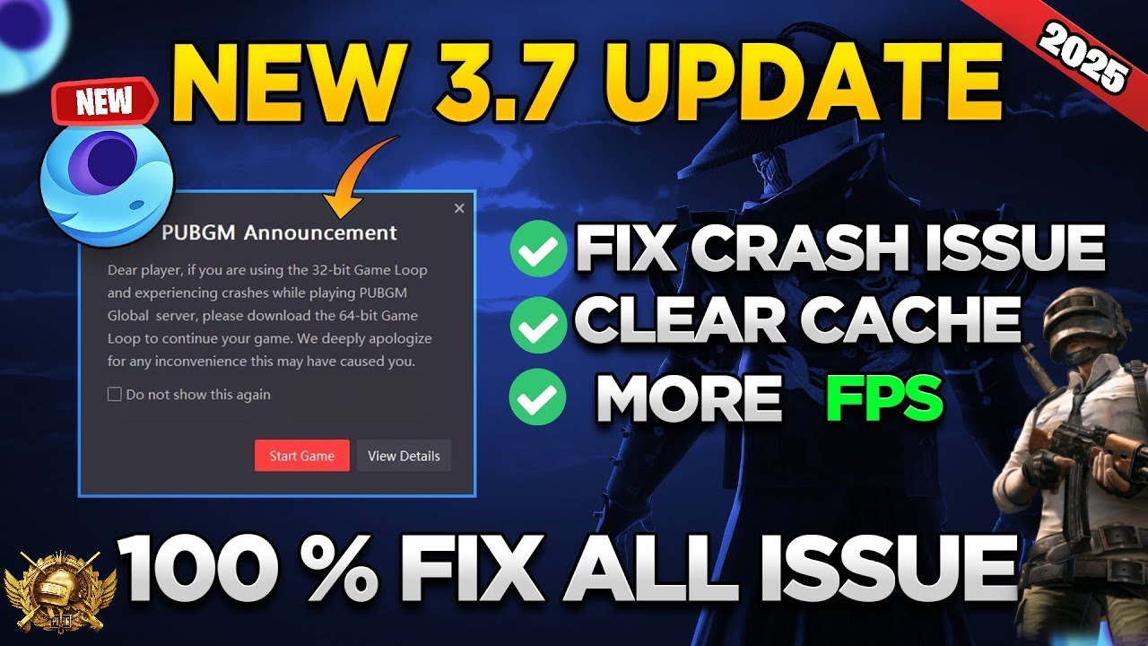 PUBG MOBILE 3.7 CRASH FIX 32 BIT GAMELOOP| GAMELOOP 32 BIT CRASH FIX ...