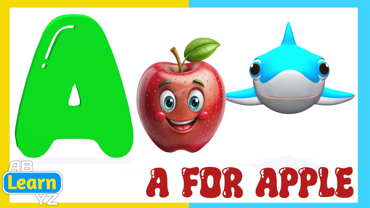 🍎A for Apple, ABCD Alfabet Song and Colour! Fun Learning With Fish Game ...