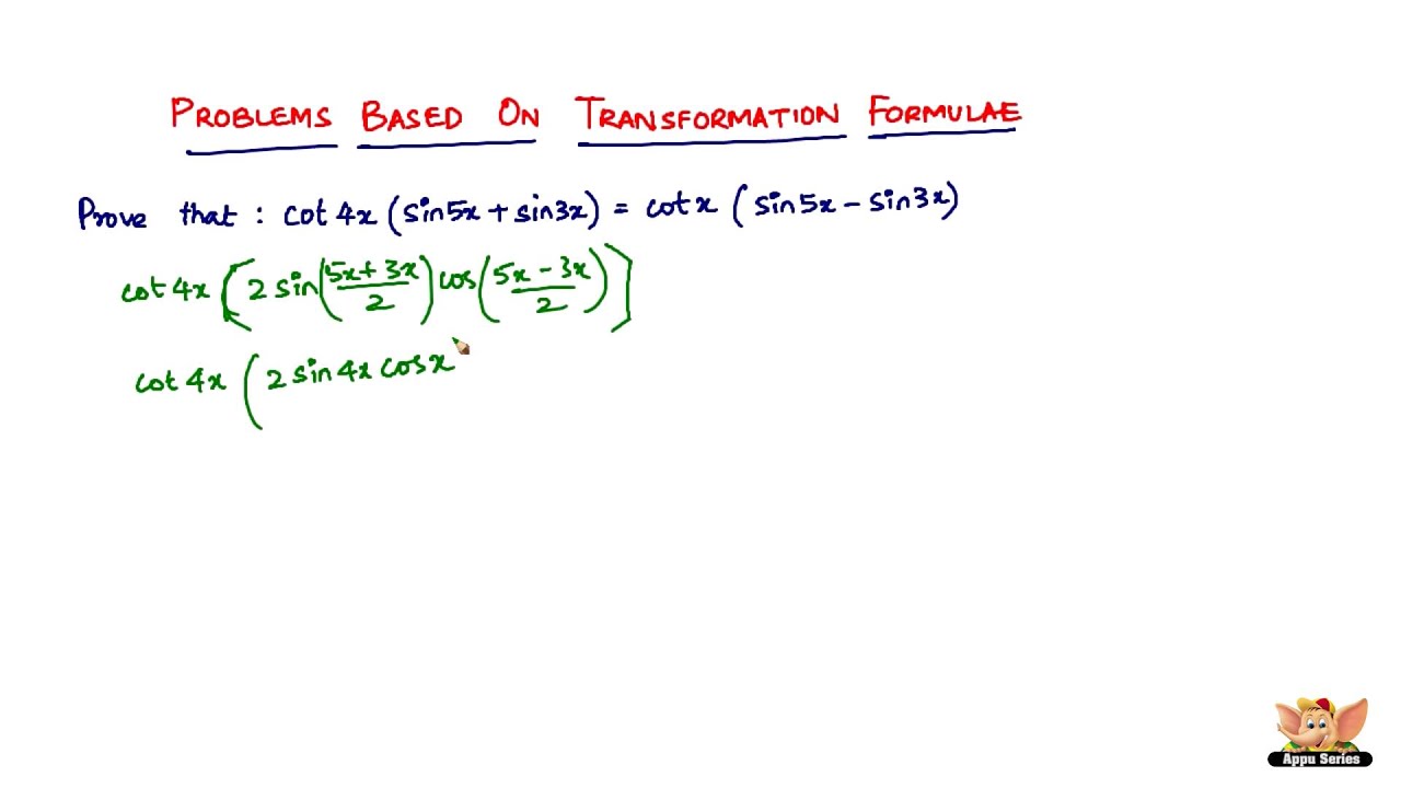 How to solve problems based on transformation formulae?-- Vol. 8/8 ...