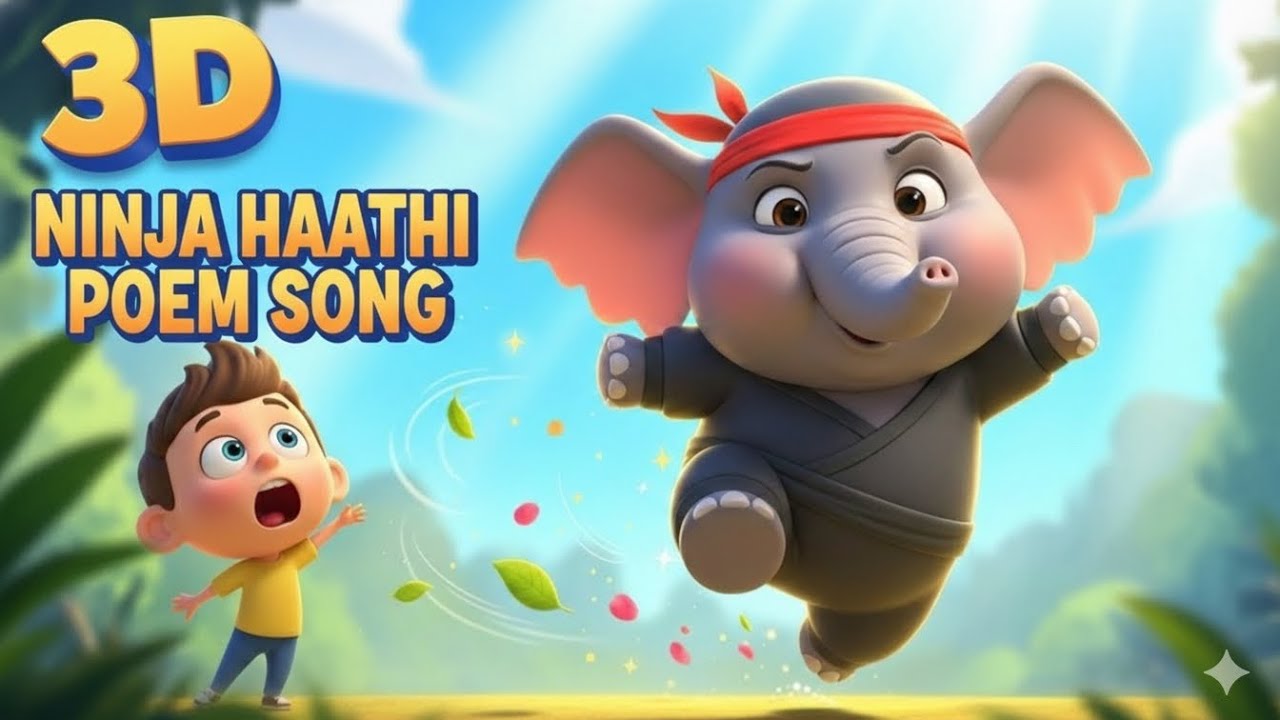 Ninja Nanha Haathi | Funny Baby Elephant Cartoon Song | Kids Hindi Poem ...