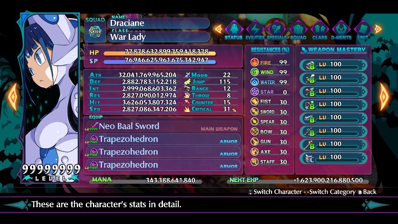 Disgaea 6: Perfect ATK War Lady (32 Trillion) VS 20 Stars Rakshasa Baal ...