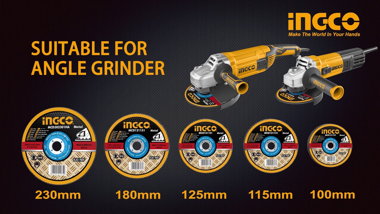 INGCO Abrasive metal cutting and grinding discs series - YouTube