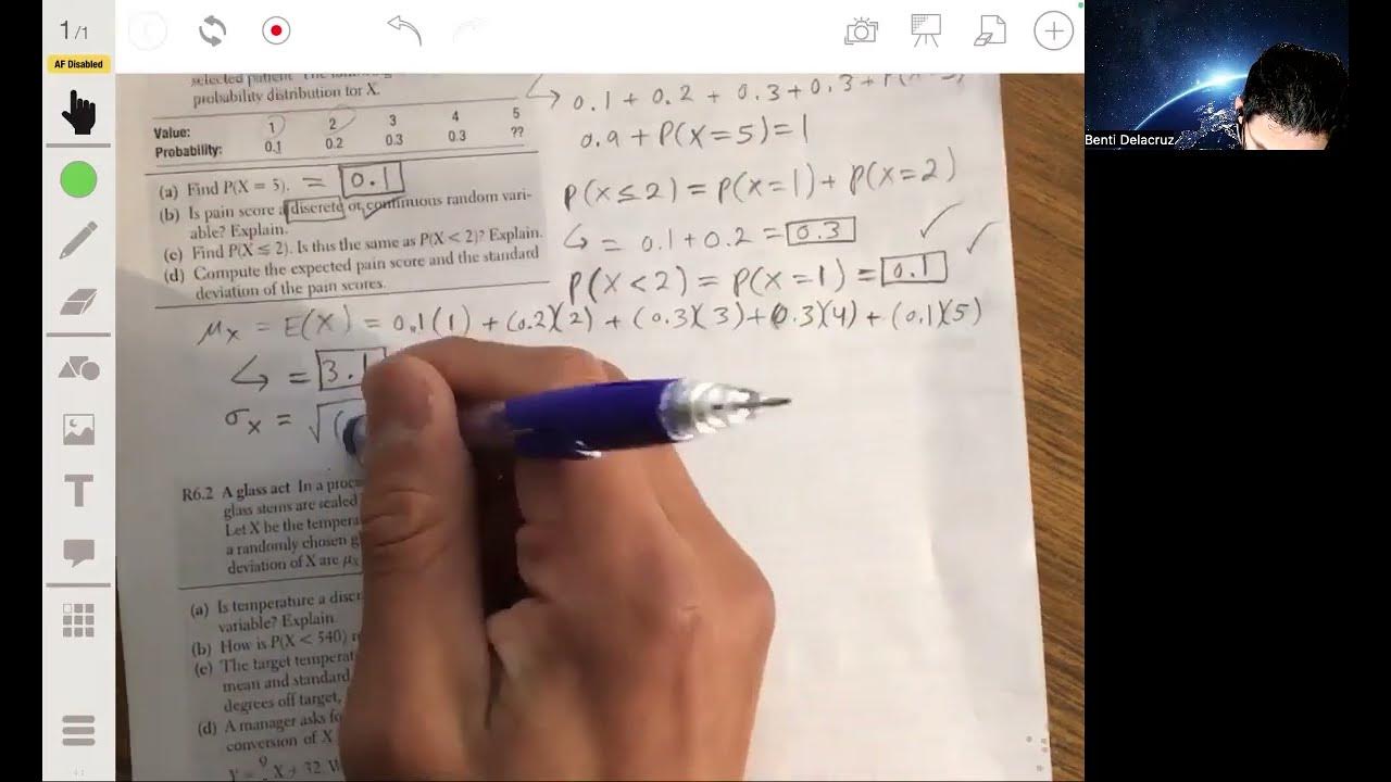 R6.1: Discrete Random Variables Distributions | AP Statistics Chapter 6 Review Exercises - YouTube