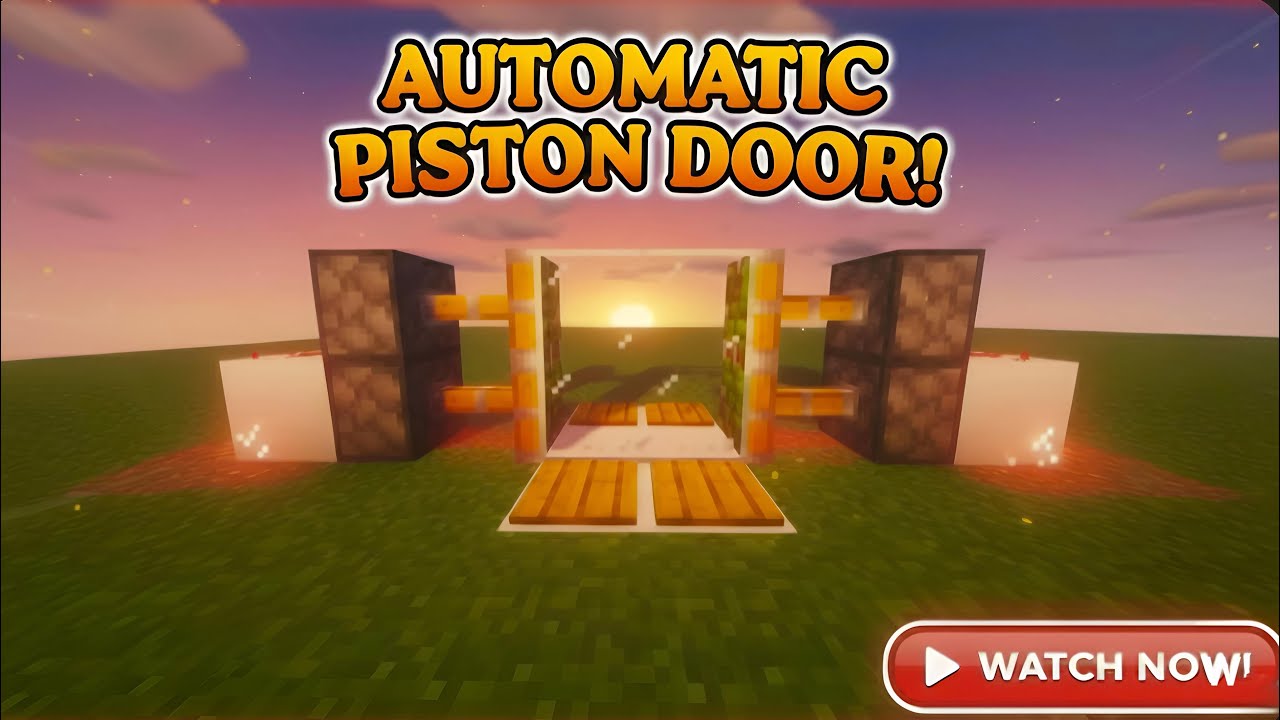 "Minecraft : Easiest 2x2 Automatic Piston Door Tutorial || - YouTube