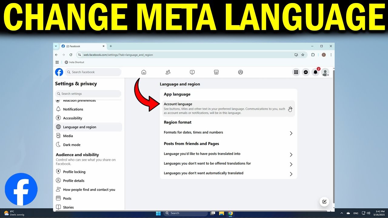 How To Change Language in Meta Ads Manager - YouTube