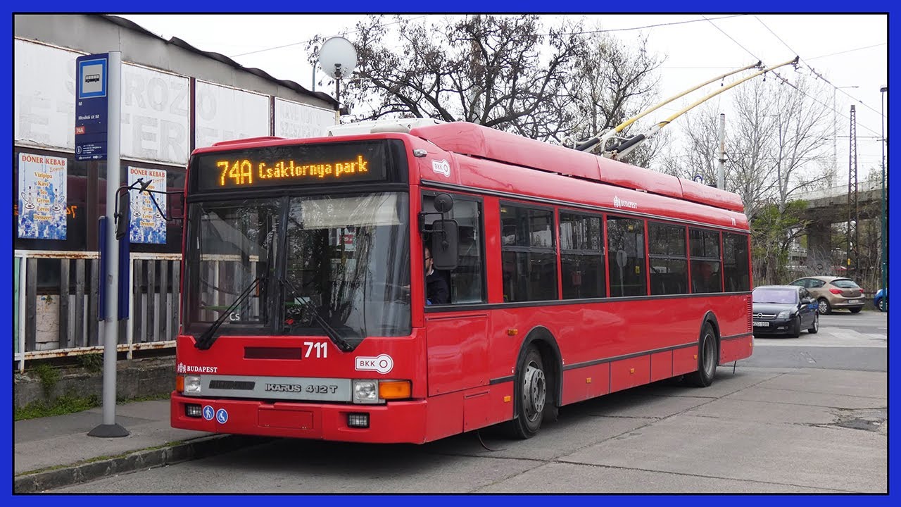 Utazás a 711-es pályaszámú Ikarus 412T-vel a 74A vonalon - YouTube