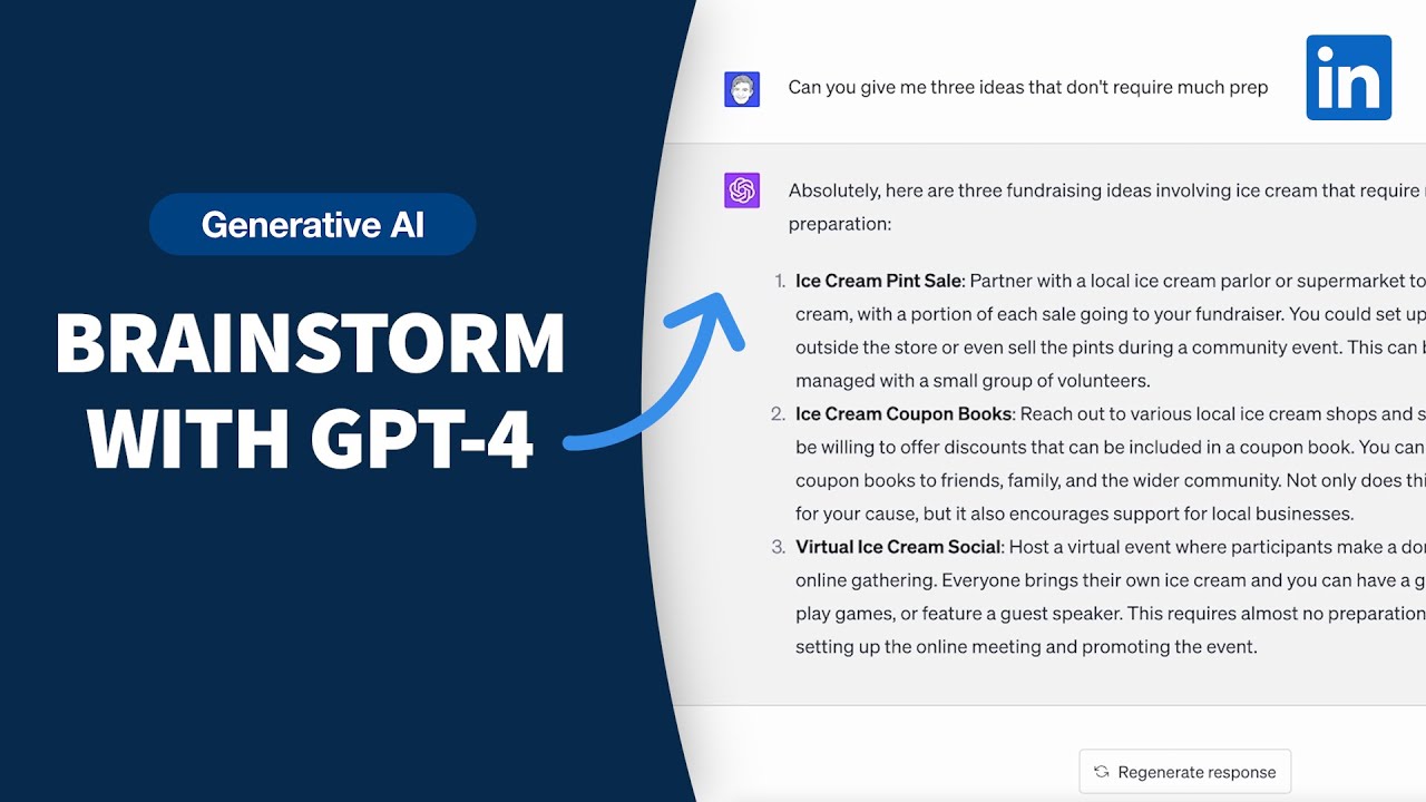 Generative AI Tip - Brainstorm ideas with GPT-4 - YouTube