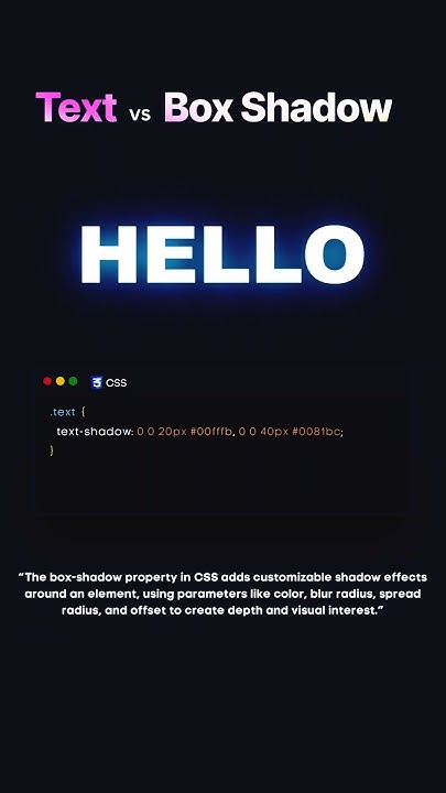 CSS text shadow Vs box Shadow #shorts #shortsfeed #css3 #webdesign #webdevelopment #coding # ...