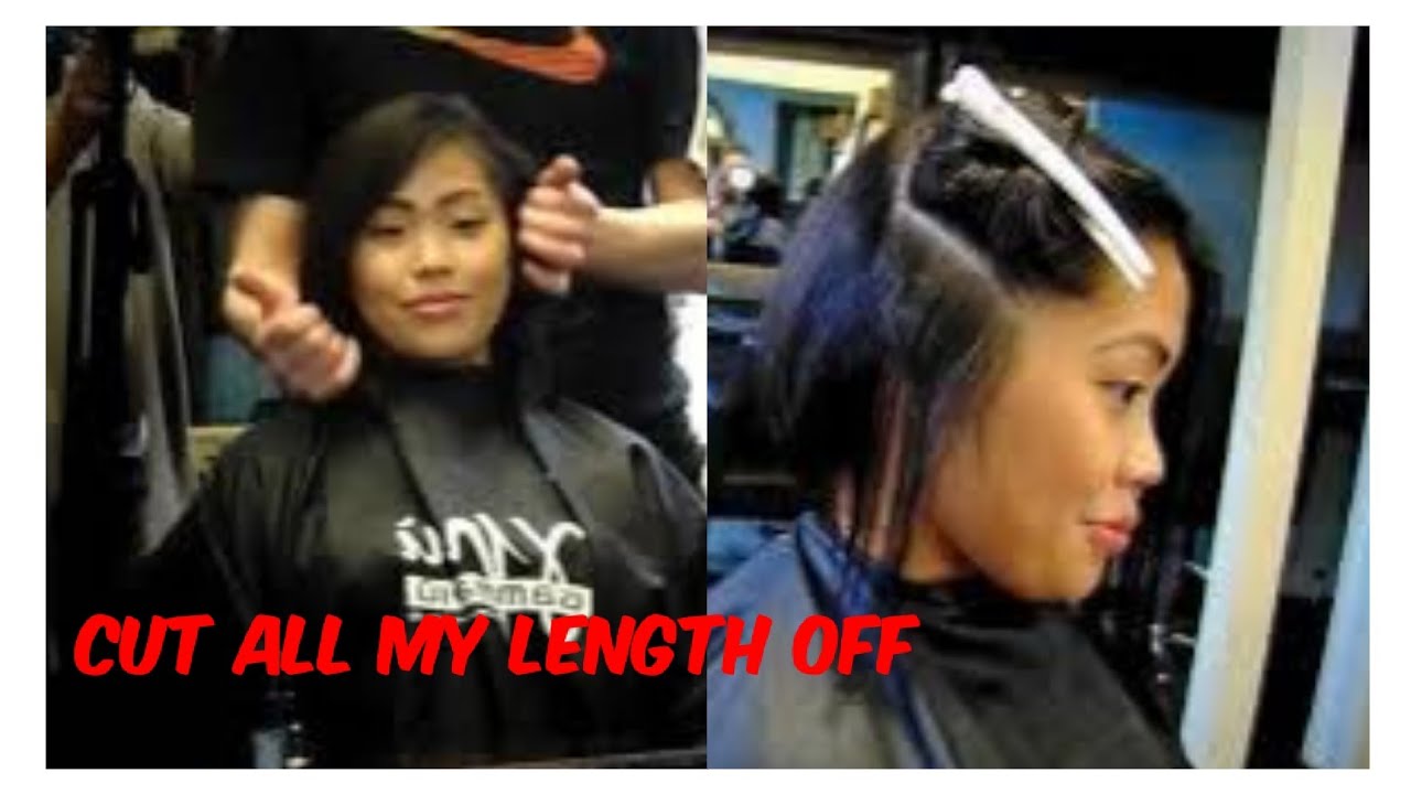 Massive restyle, long hair cut into a graduated undercut a line bob ...