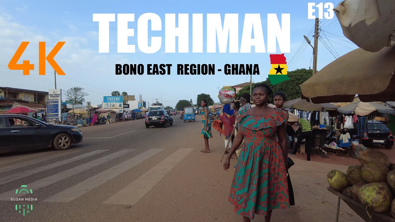 Techiman Walk Tour E13 Tamale Road Bono East Region of Ghana 4K - YouTube