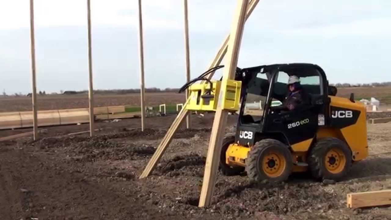 JCB Skid Steer with Post Grabber - YouTube