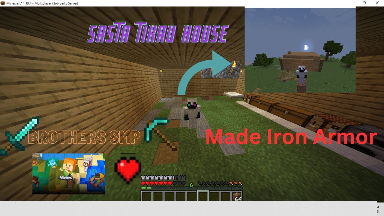 I Made A House And Iron Armor IN Brothers SMP|| Minecraft EP:02 ...