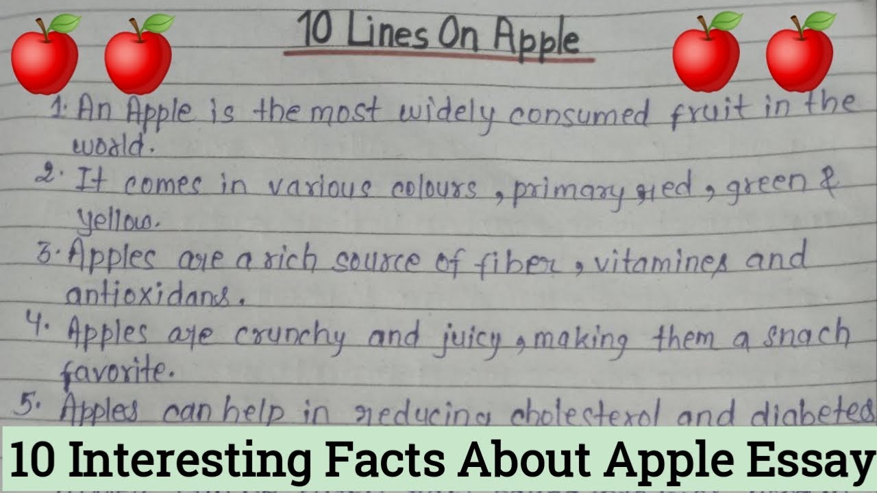 10 Lines On Apple Essay | Interesting Facts About An Apple | Short Note ...