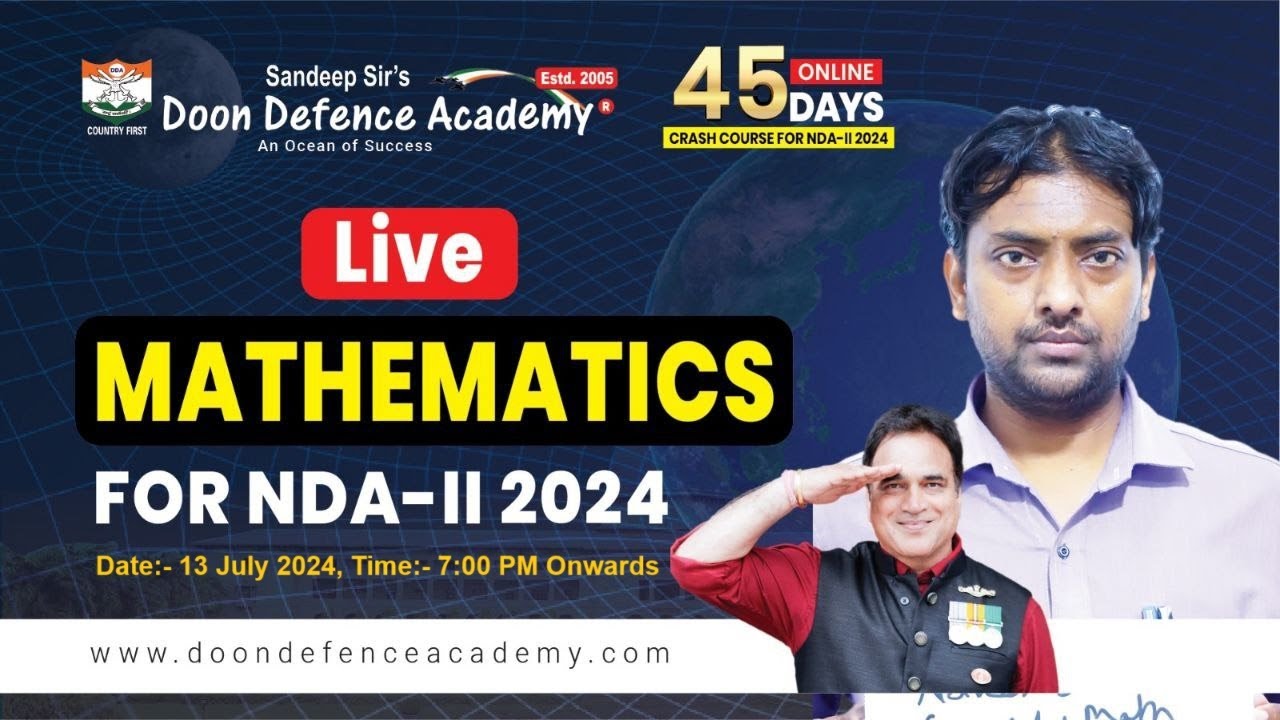 Mathematics Live Class For NDA II 2024 | Sandeep Sir's Doon Defence Academy - YouTube