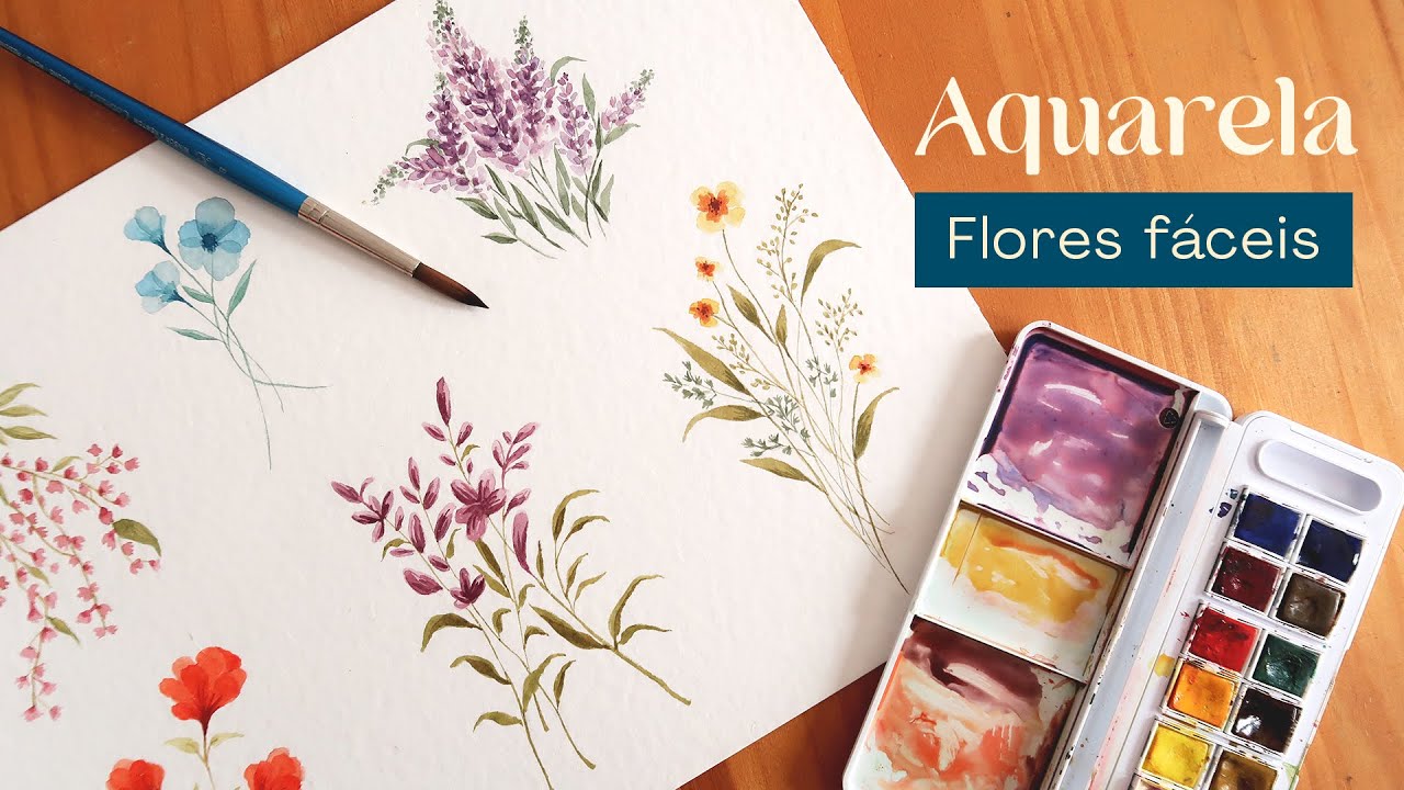 AQUARELA - FLORES FÁCEIS PARA PRATICAR - YouTube
