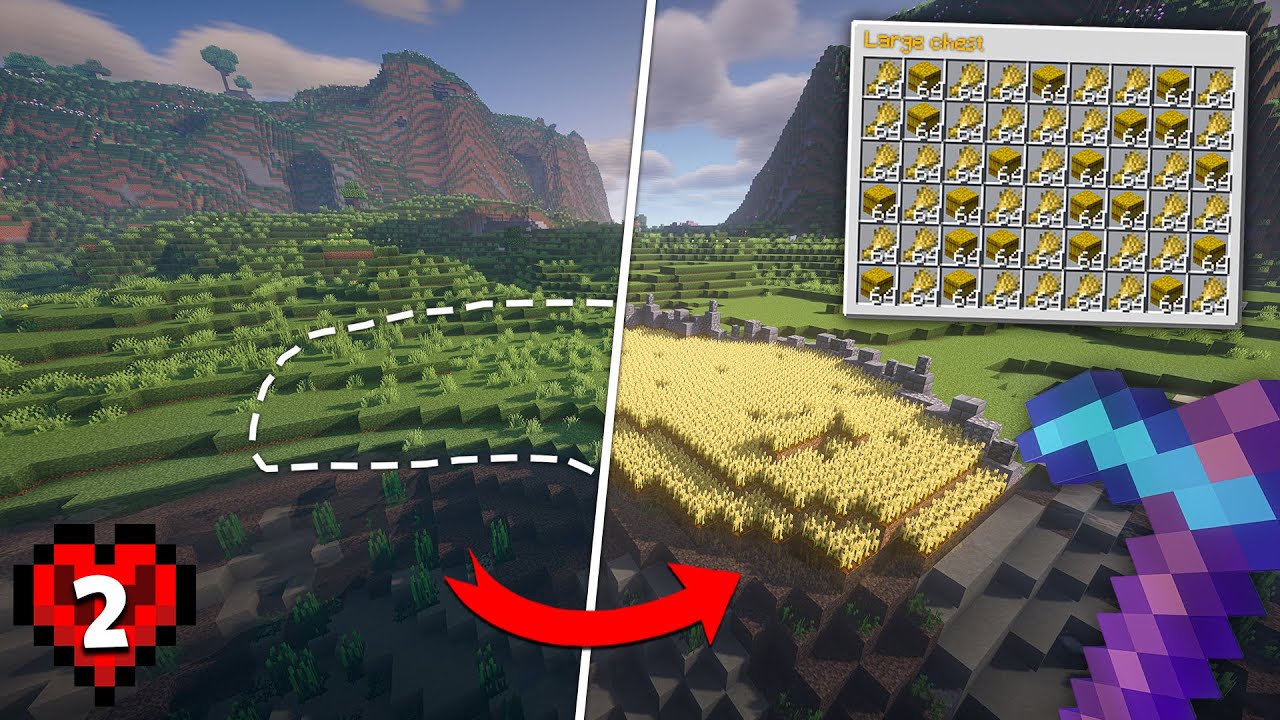 I Built a HUGE FARM in Minecraft Hardcore - YouTube
