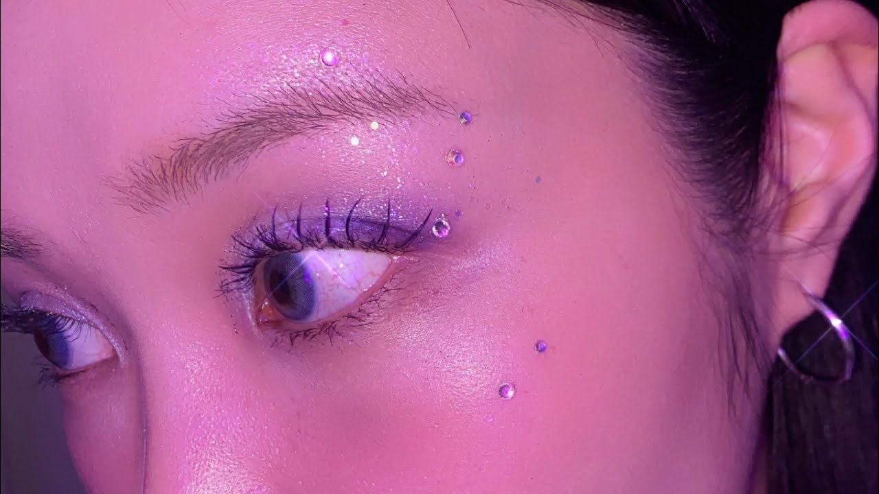 Purple &Glitter makeup 💜🌌 - YouTube