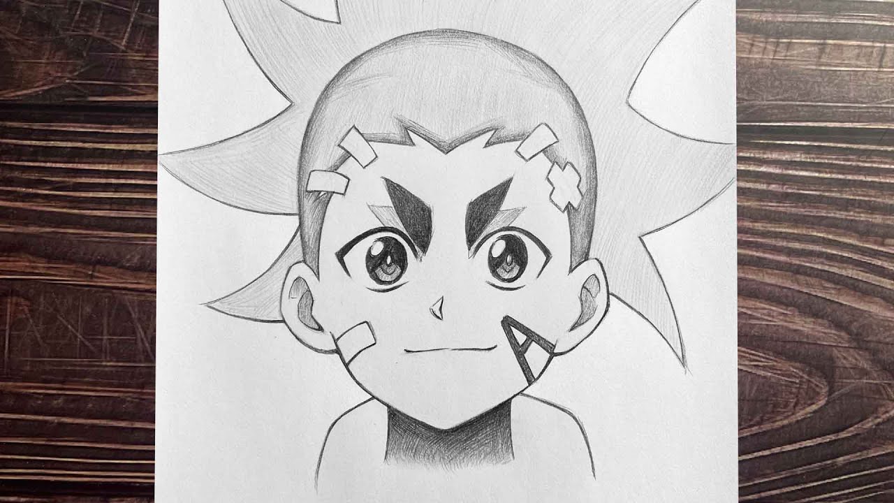 Easy anime sketch | how to draw Aiger Akabane - [Beyblade] | boy ...
