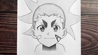 Easy anime sketch | how to draw Aiger Akabane - [Beybla... | Doovi