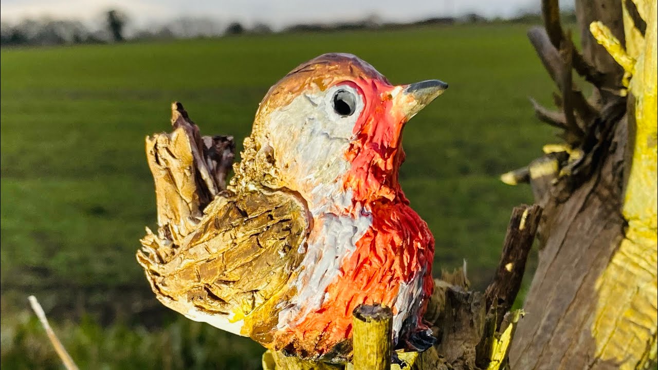 Air dry clay, cute fluffy bird. - YouTube