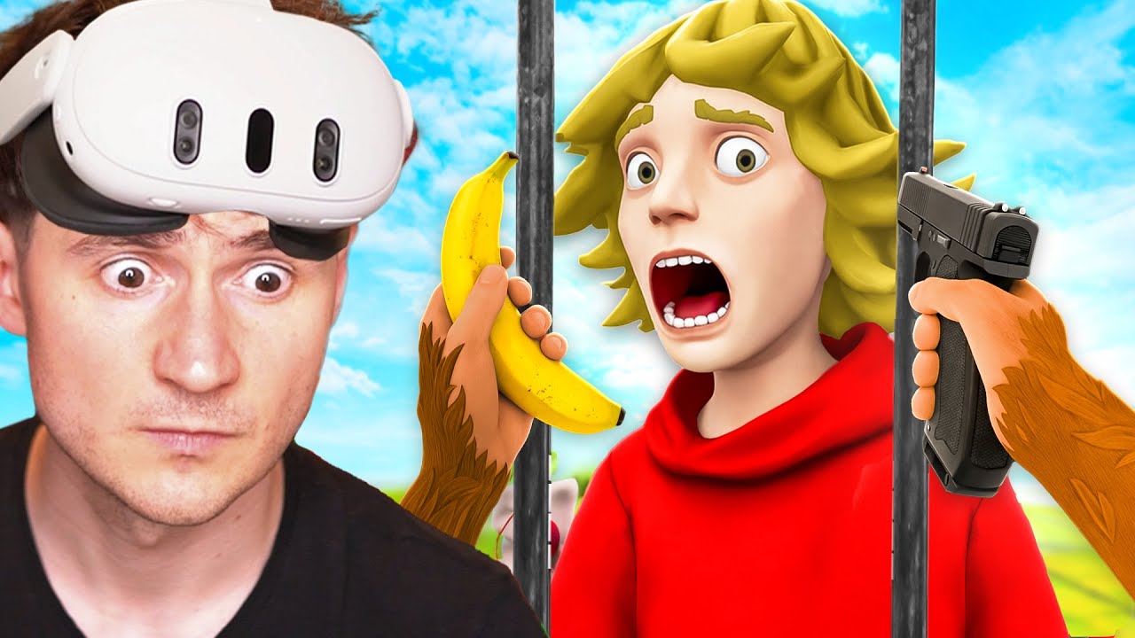 surviving CRAZY VISITORS in Monkey VR - YouTube