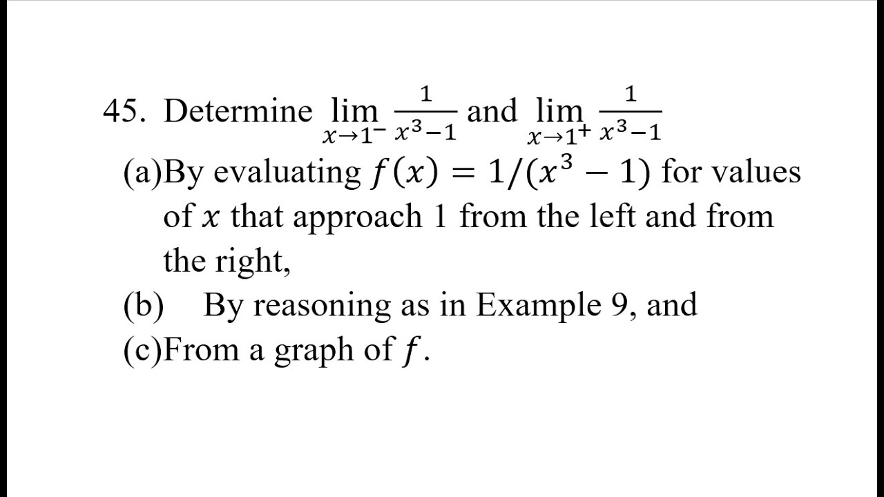 45 Determine Lim x 1 1 x 3 1 And Lim x 1 1 x 3 1 a By 45-determine-lim-x-1-1-x-3-1-and-lim-x-1-1-x-3-1-a-by