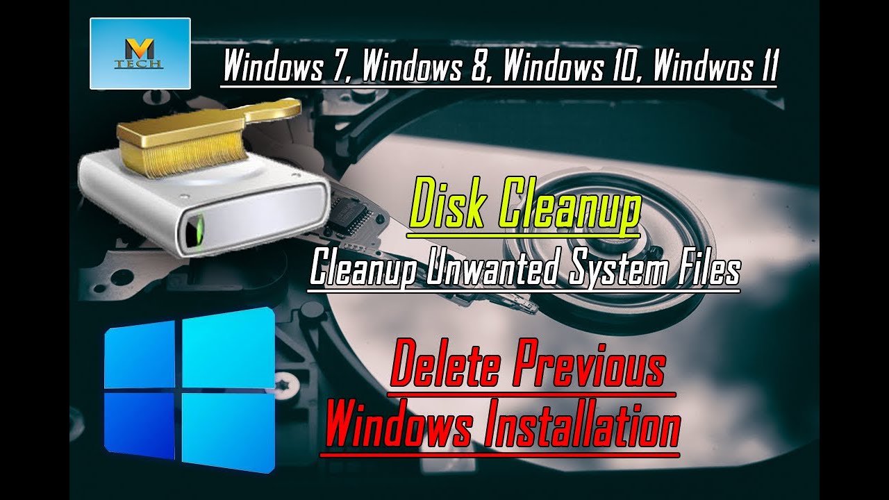 How to free Up Space In Laptop | Disk Cleanup | Delete Previous Windows ...