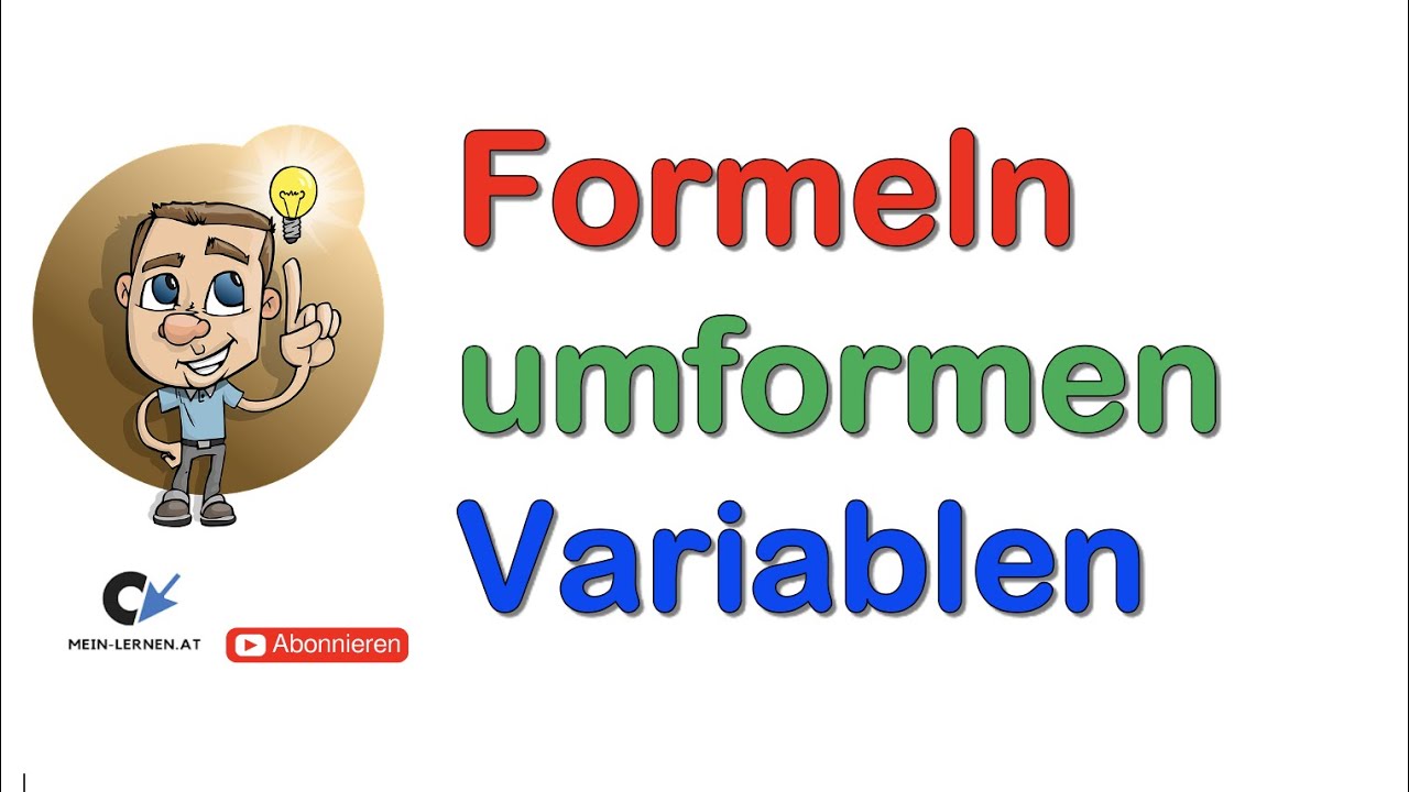 Formeln umformen mit Variablen - YouTube