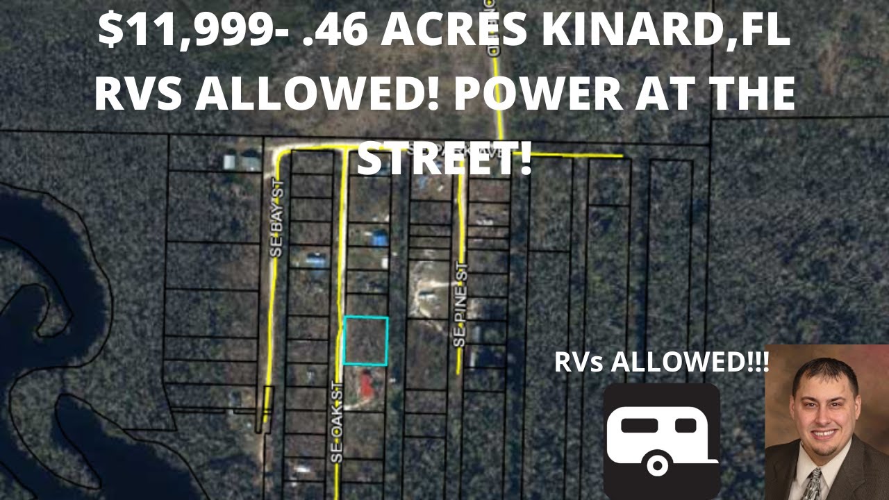 $11,999- .46 Acres Kinard, FL! RV Living Allowed! Power at the street ...