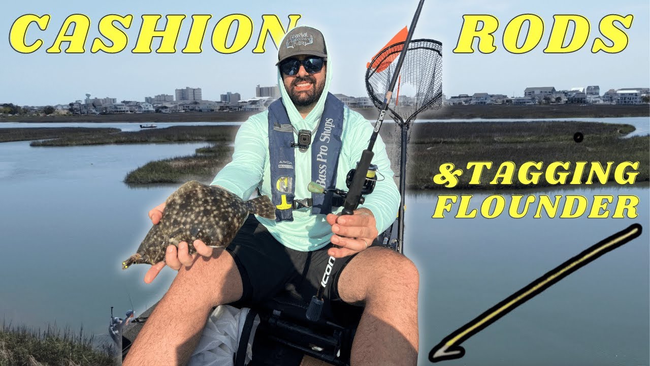 New Cashion Rods and Tagging Our First Flounder - YouTube