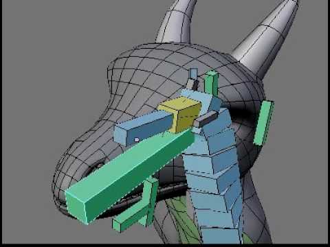 Blender Dragon head rig test - YouTube