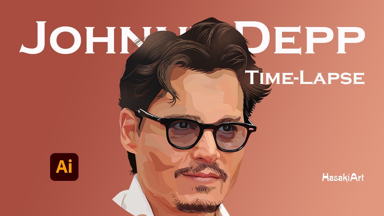 Vector Portrait Time-lapse | Johnny Depp | Vector Art Tutorial | Adobe ...