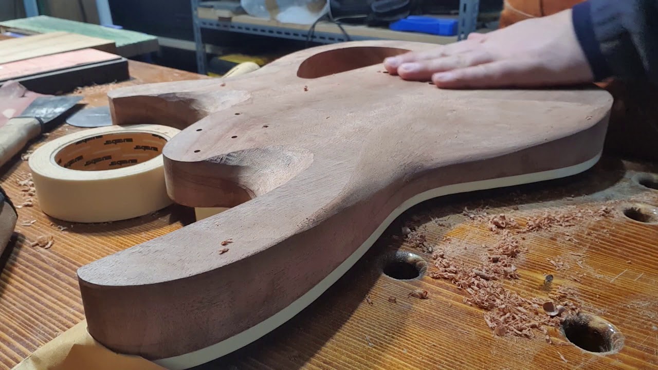 Building a custom electric guitar from scratch Part 5 - YouTube