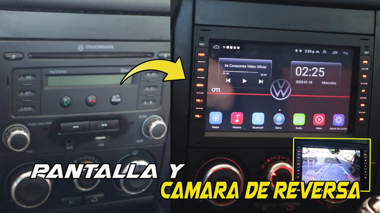 NUEVA PANTALLA Y CAMARA DE REVERSA PARA MI GOLF GTI MK4 / GPS ...