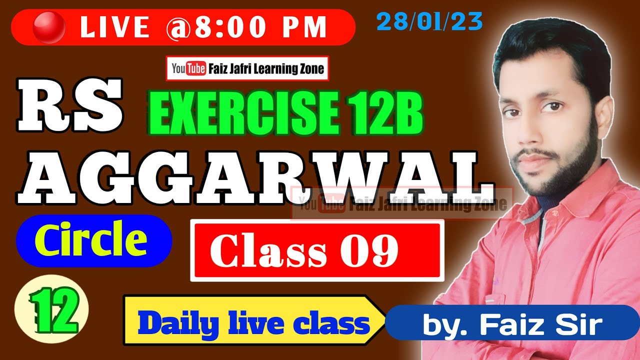 Class 9 Rs Aggarwal Exercise 12B || Chapter 12 Circle - YouTube