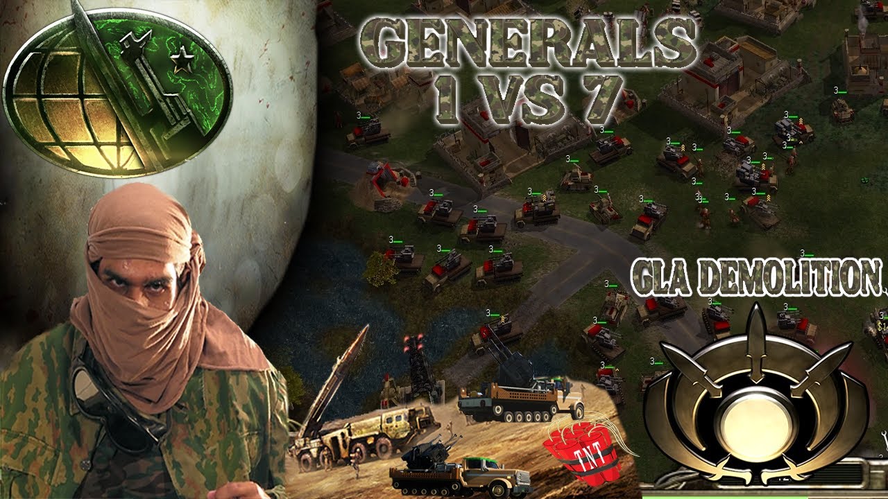 Command Conquer Generals Zero Hour Gla Demolition 1 vs 7 Hard Generals (Uneven Ground Final) 298 ...