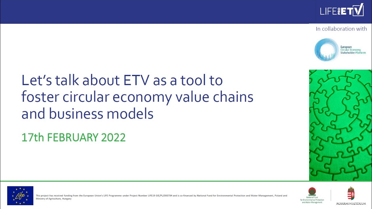 Webinar „Let’s talk about ETV as a tool to foster circular economy ...