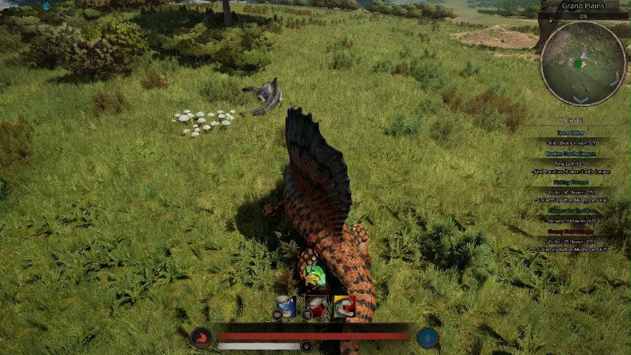 Path of Titans Dimetrodon hunts Concavonater AWJ - YouTube