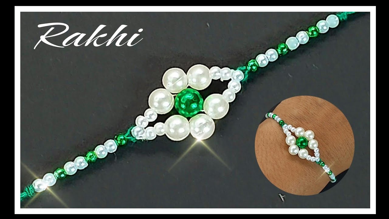Elegant Beads Rakhi Making Idea #0292 | Easy Rakhi Making | HANDMADE ...