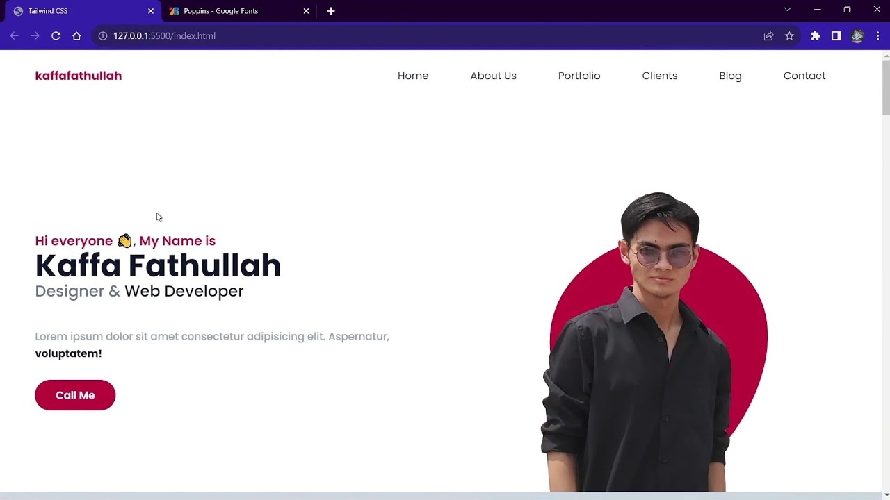 How to make portfolio website using Tailwind CSS | English Tutorial ...