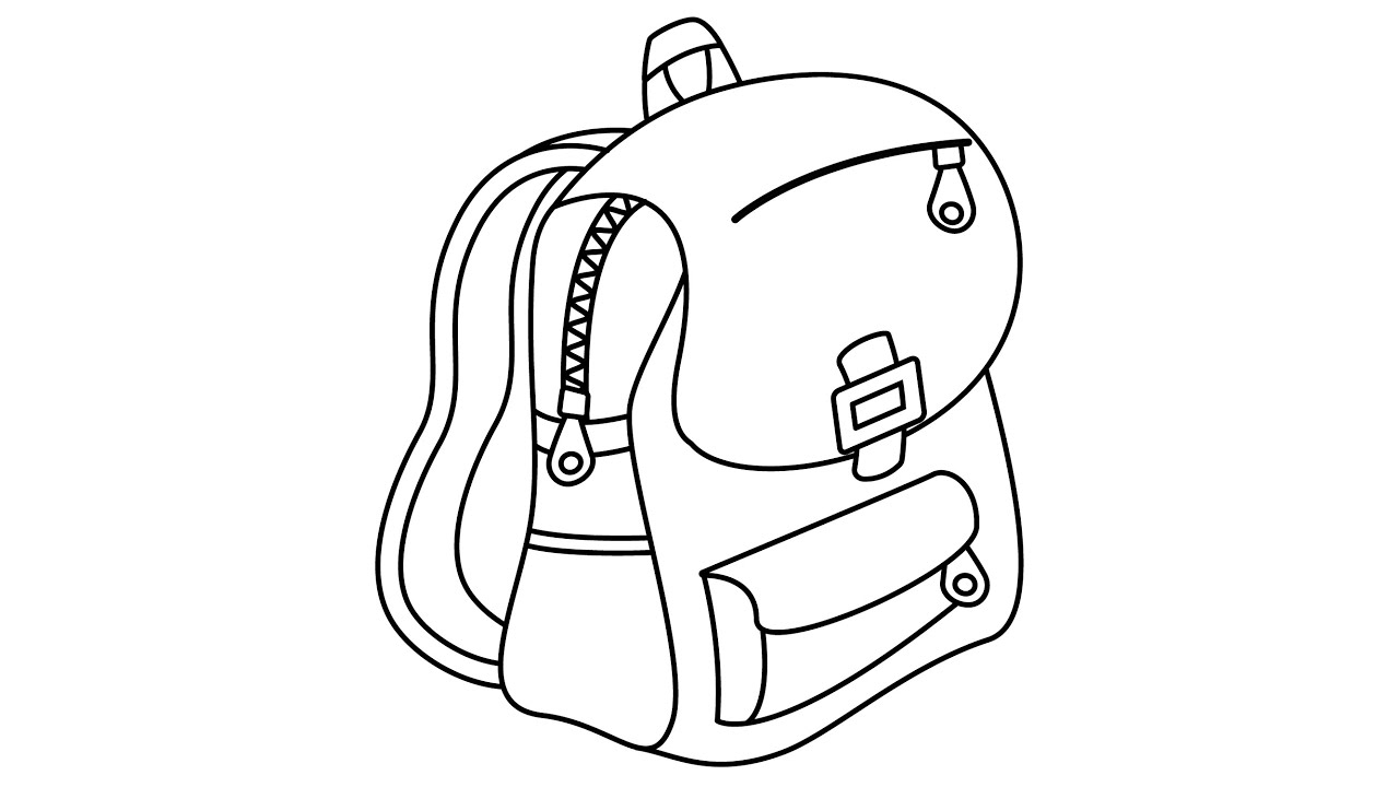 School Bag Drawing and Coloring | Backpack| Drawing & Painting for kids ...