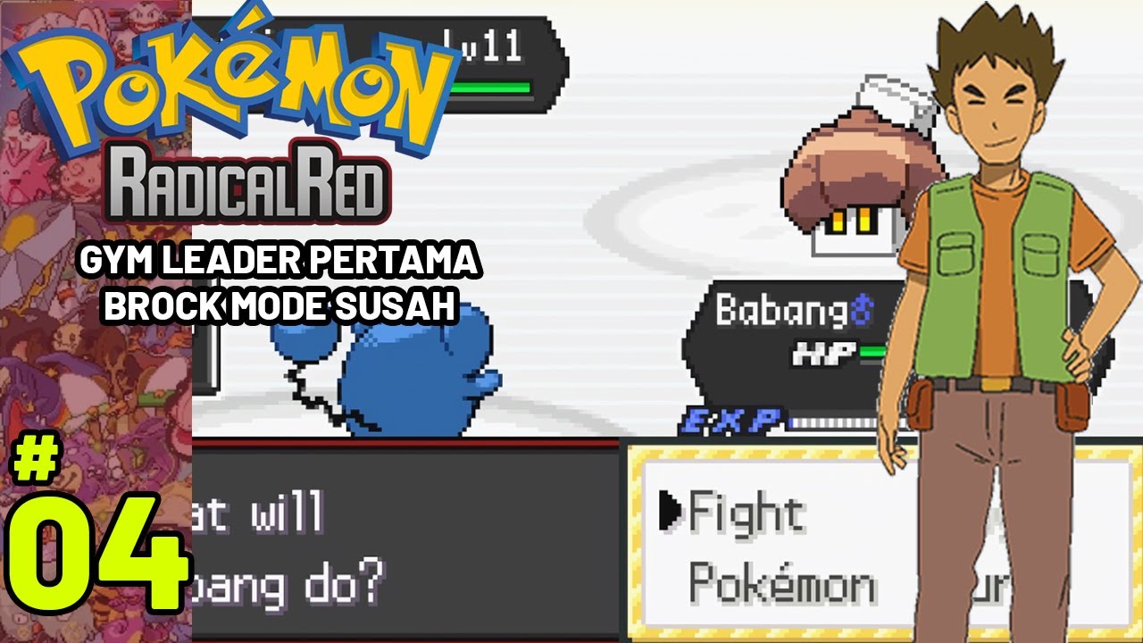 Let's Play Rom Hack Pokemon Radical Red V4.0 GBA - Part 4 - VS Brock ...