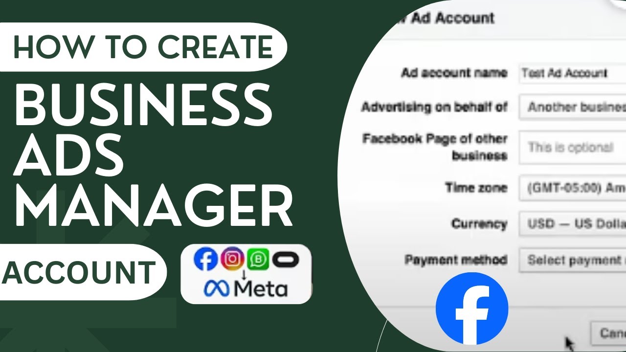 How To Create Business Ads Manager Account For Facebook | Facebook Ads ...