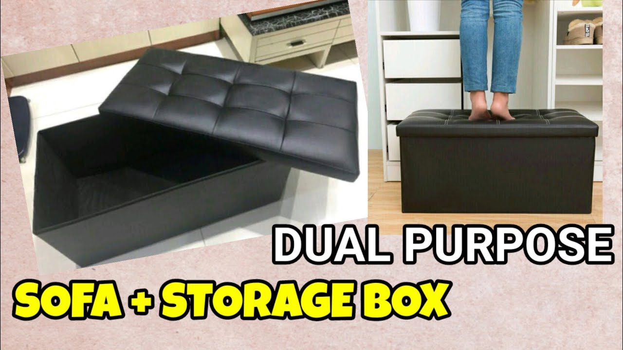 UNBOXING OF SOFA FOLDING STORAGE BOX( 2 in 1) || SHOPEE - YouTube